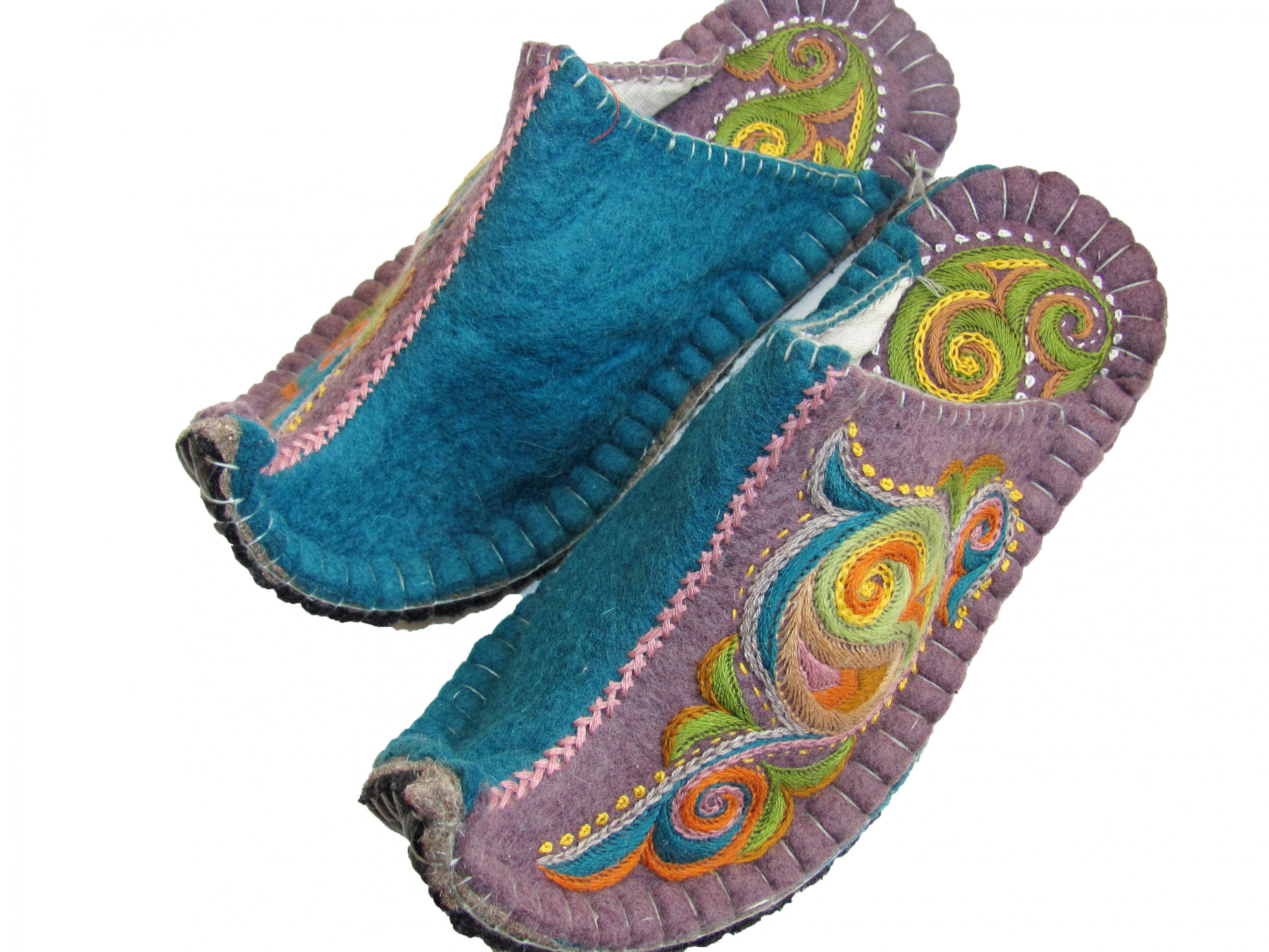 Handmade Felted Slippers Aladdin With Embroidery. Gift Packaged. Ready ...
